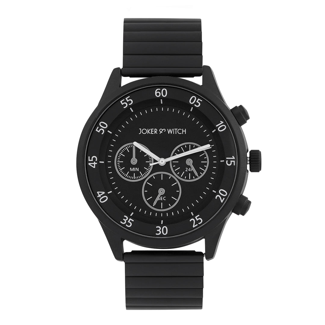 Shop online Ajax All Black Metallic Strap Watch by Joker & Witch Shop online Ajax All Black Metallic Strap Watch by Joker & Witch