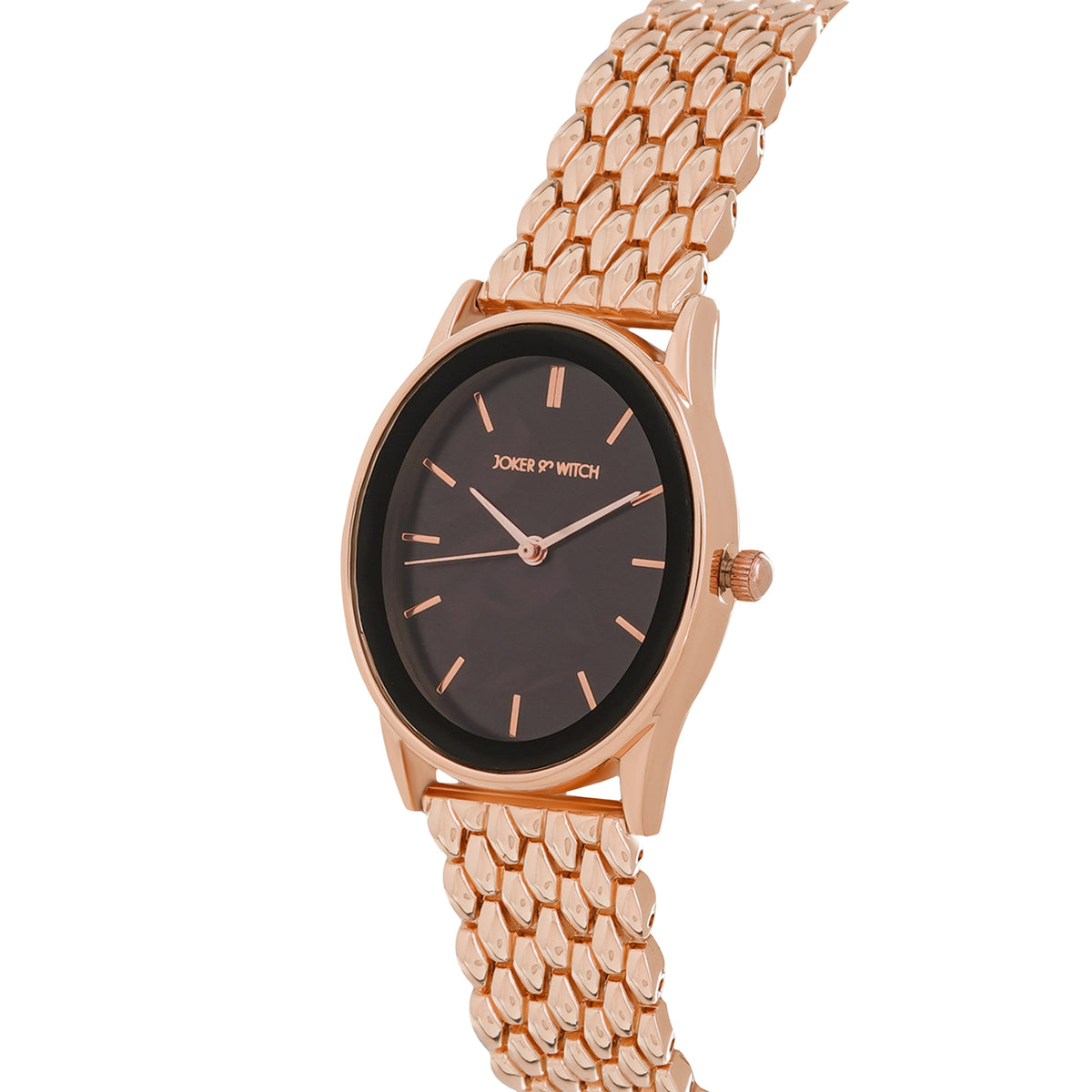 Shop online Quisp Black Mop Dial Rosegold Metallic Strap Watch by Joker ...