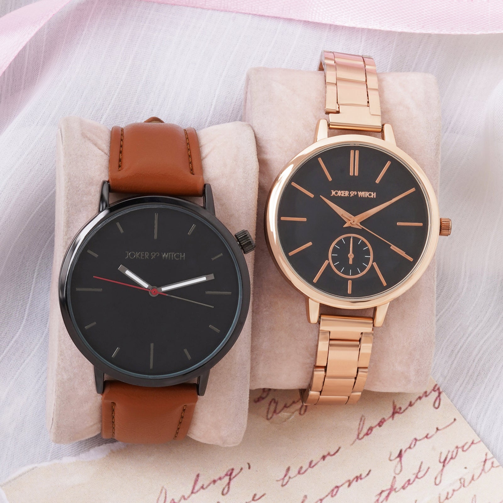 Shop Joker & Witch Dew Drop & Diamond Couple Watches For Men & Women