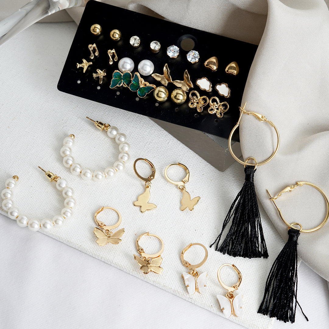 Joker Witch All About Hoops Gold Earring Set for Women